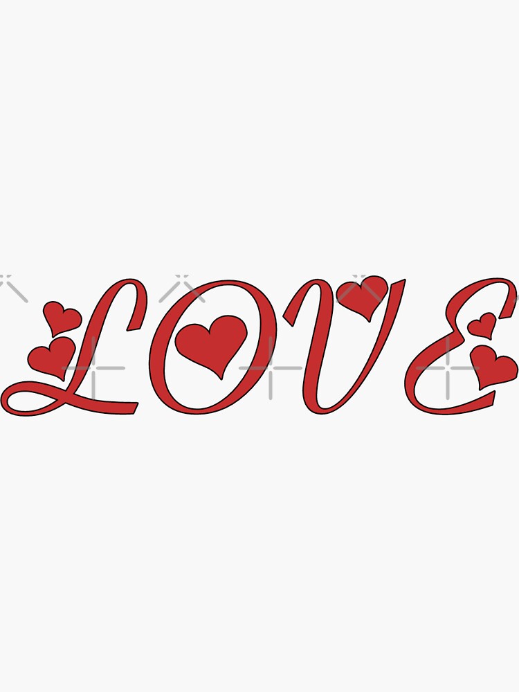 "red love word " Sticker for Sale by anafofa | Redbubble