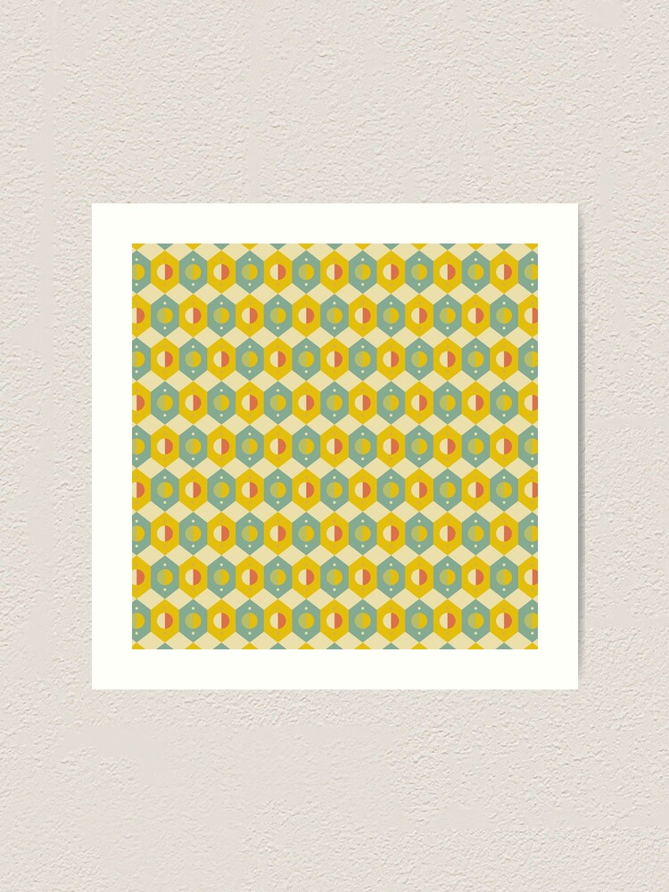 "Demantur, Circle in Diamond Patterns - Retro Color Scheme" Art Print ...