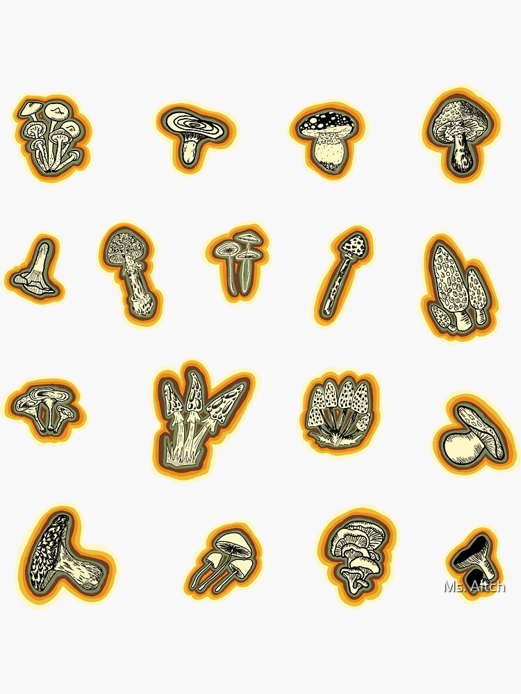 "mushroom sticker sheet" Sticker for Sale by MissAitch | Redbubble
