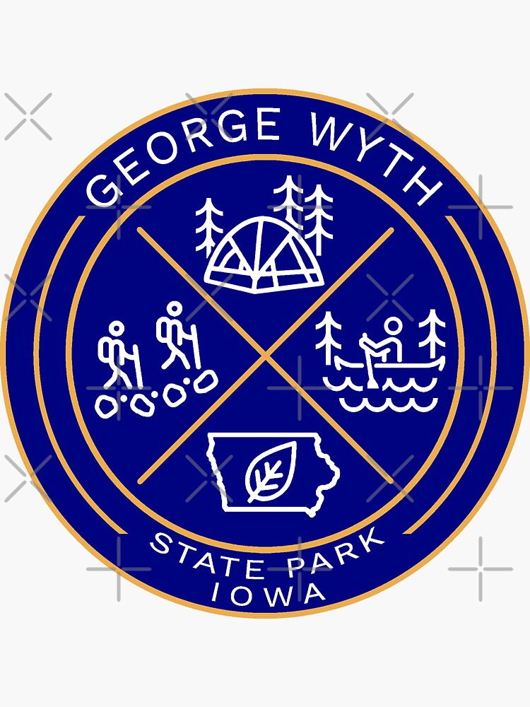 "George Wyth State Park Heraldic Logo " Sticker for Sale by VanyaKar ...