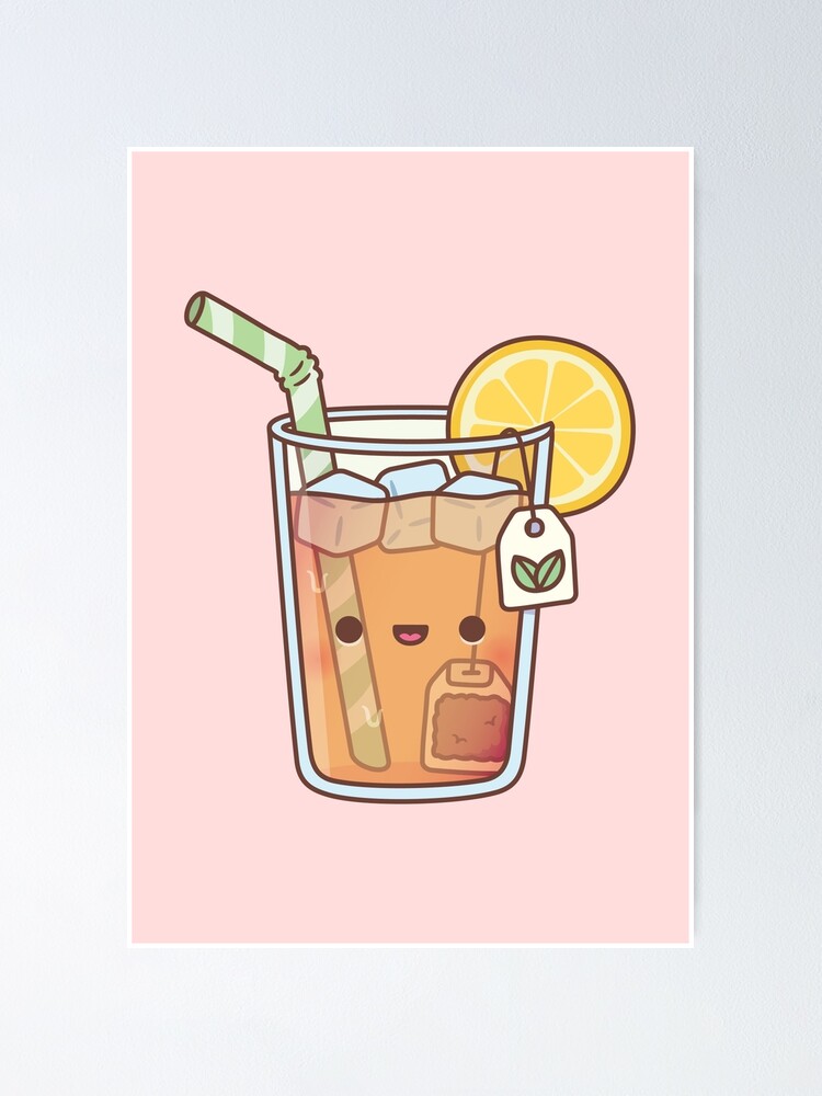 "Cute Iced Lemon Tea Drink" Poster for Sale by rustydoodle | Redbubble
