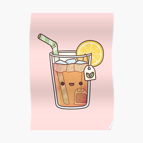 "Cute Iced Lemon Tea Drink" Poster for Sale by rustydoodle | Redbubble