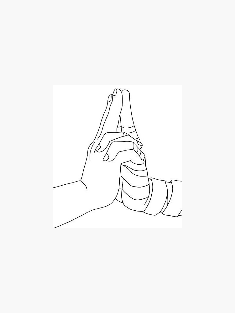 "Tiger Hand Sign" Sticker for Sale by Art-Jikan | Redbubble