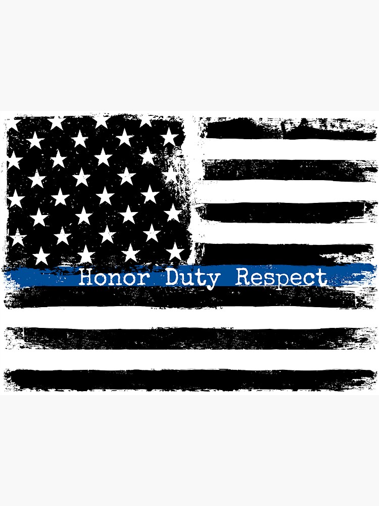 "Honor, Duty, Respect - Thin Blue Line" Sticker for Sale by kkbedard ...