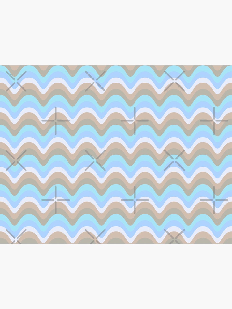 "y2k Retro Wave Design with Pastel Blues & Brown" Sticker by sage-and ...