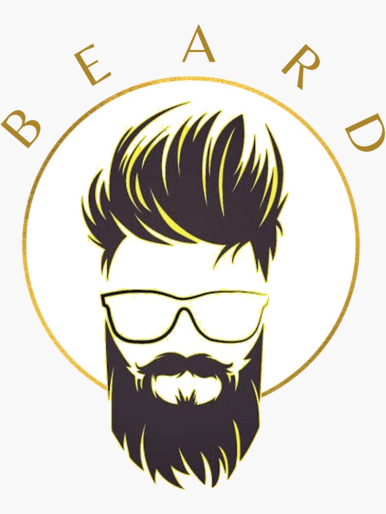 "Beard man" Sticker by glenn-design | Redbubble