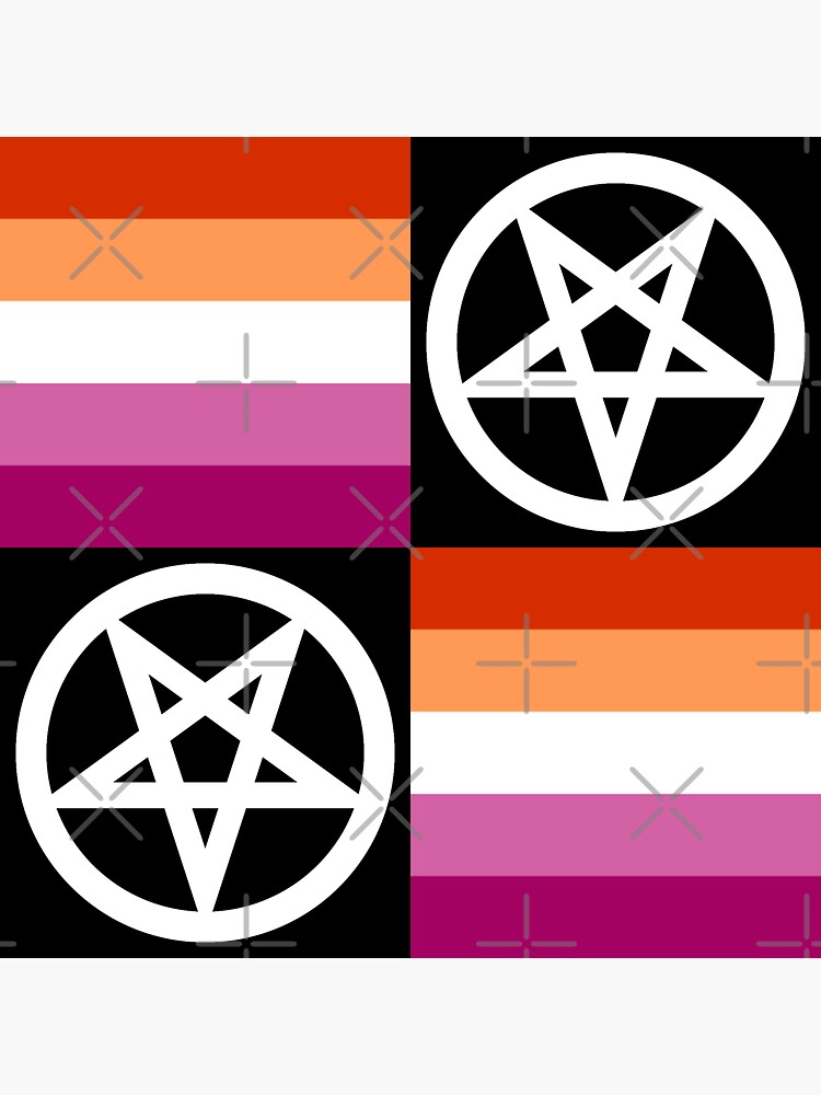 Lesbian Pride Flags And Pentagrams Sticker By Schpidauu Redbubble