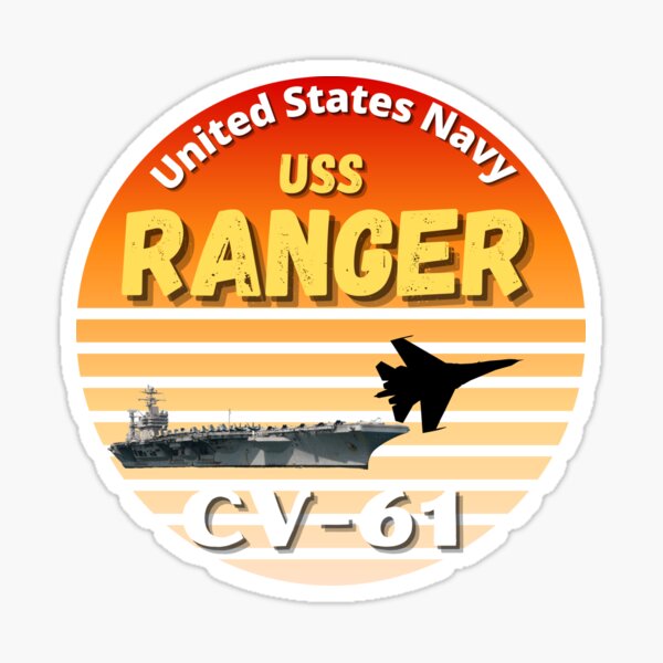 "Vintage 80's Sunset Navy Aircraft Carrier USS Ranger Veteran" Sticker ...