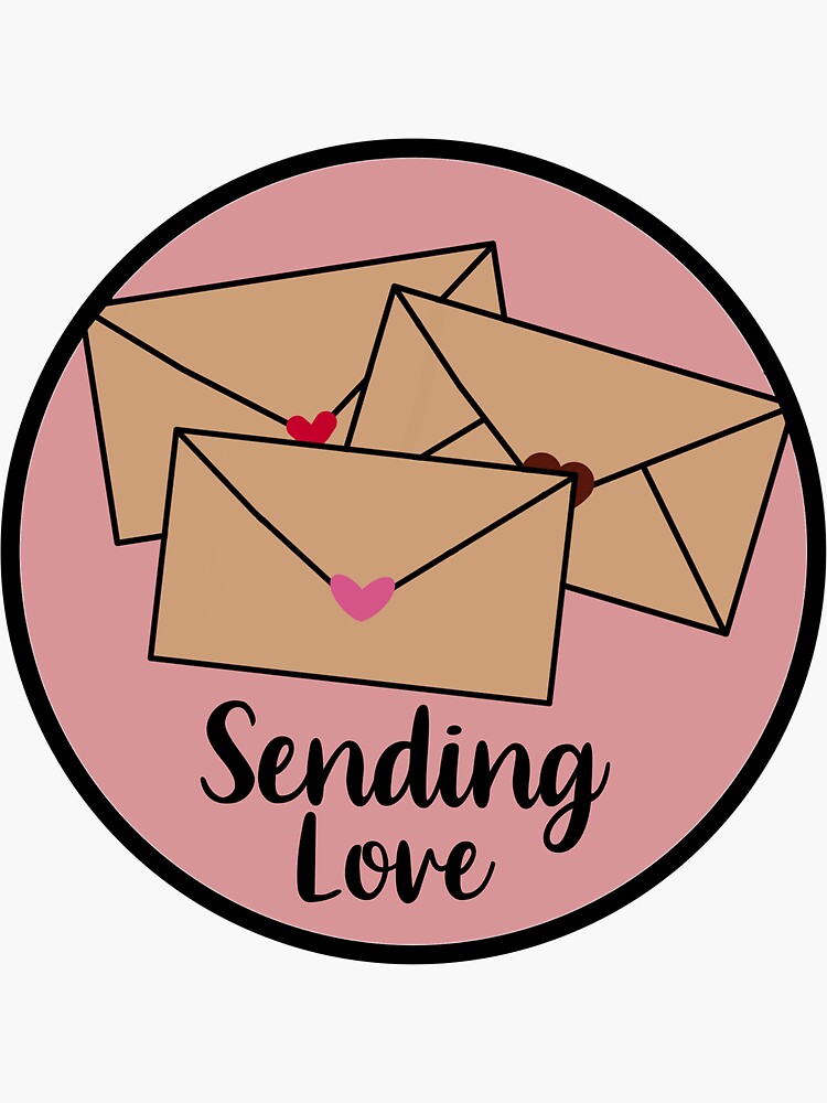 "Sending Love Envelopes Sticker Design" Sticker by SendSunshineCa ...