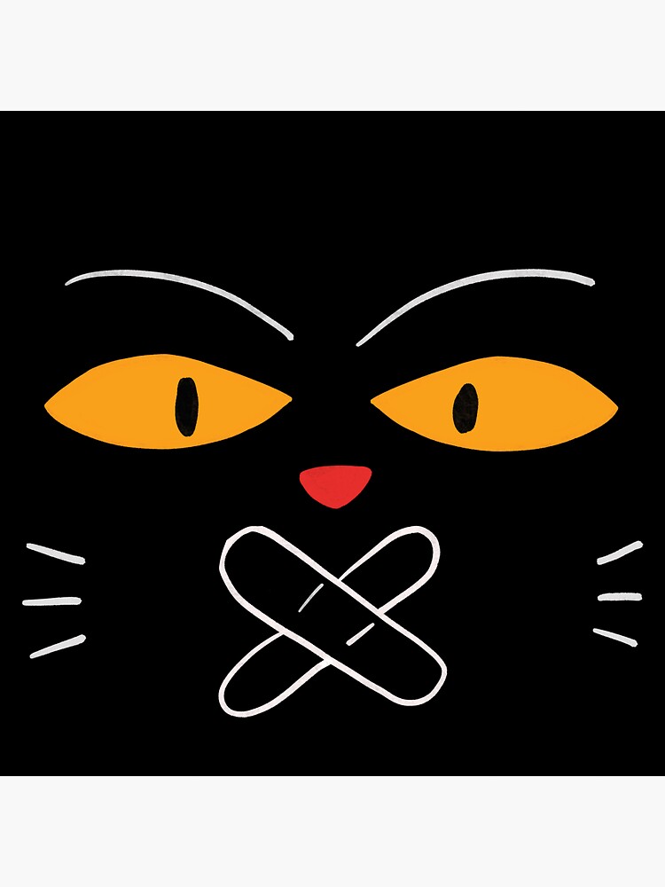 "Silence the Cat" Sticker by elektrikpan | Redbubble