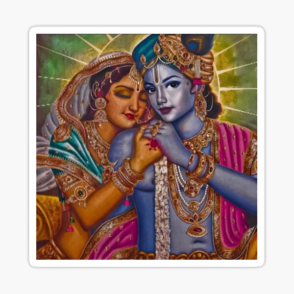 "Radha krishna print" Sticker by ChikkiDesigns | Redbubble