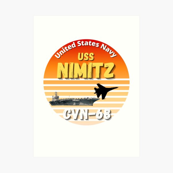 "Vintage 80's Sunset Navy Aircraft Carrier USS Nimitz Veteran" Art ...