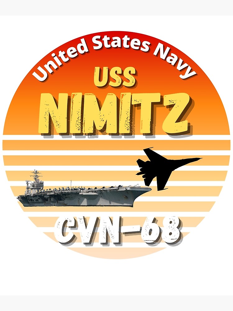 "Vintage 80er Sunset Navy Flugzeugträger USS Nimitz Veteran" Poster von ...