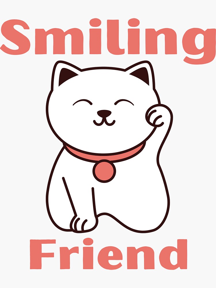 "Smiling cat friend" Sticker for Sale by CeitidhArt | Redbubble
