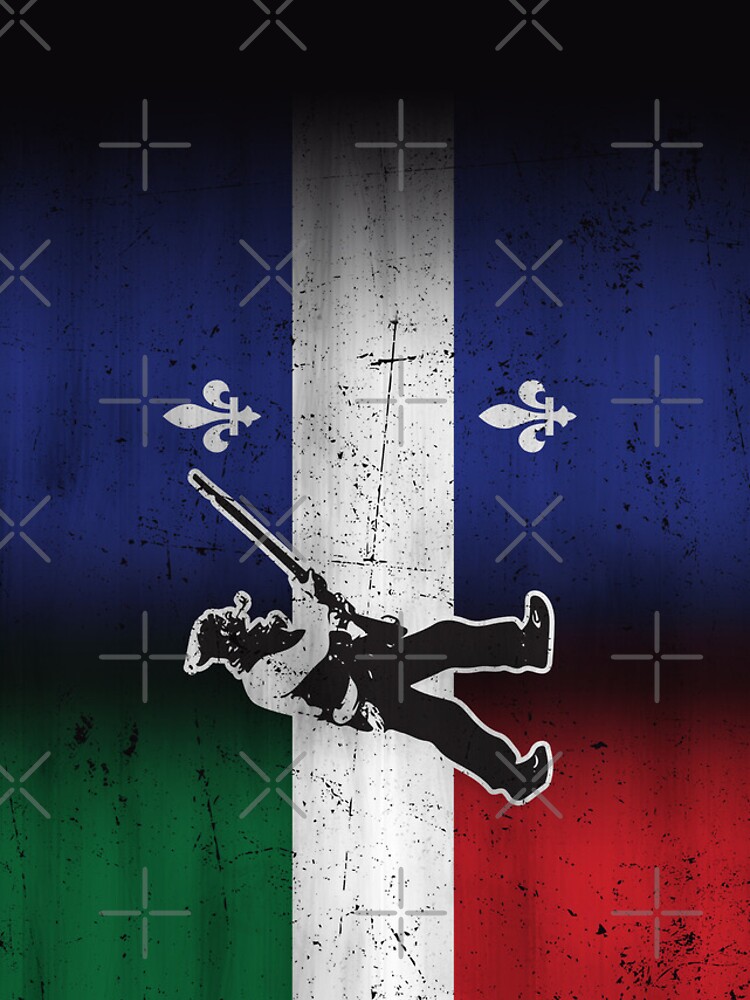 "Quebec Patriot flag grunge style eroded Drapeau Patriote Québec with ...