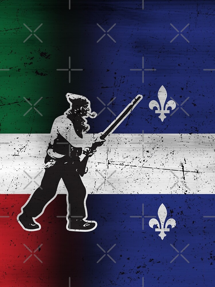 "Quebec Patriot flag grunge style eroded Drapeau Patriote Québec with ...