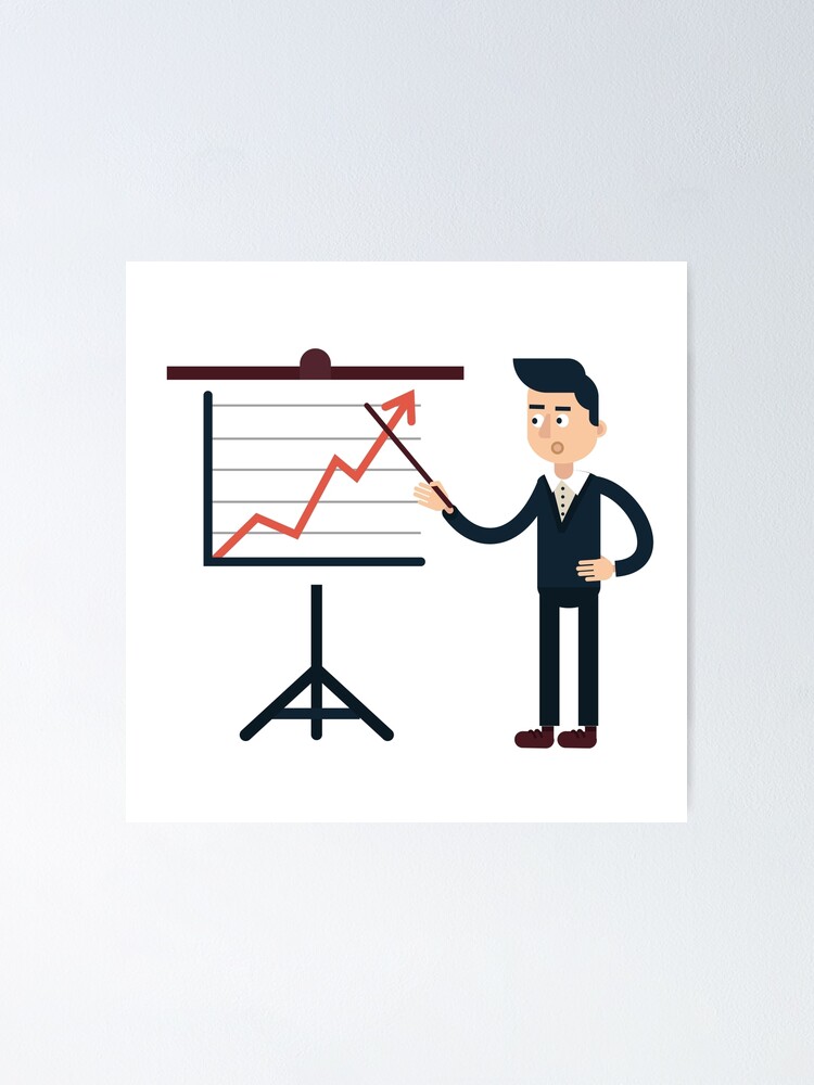 "Businessman Behind Stand with Chart" Poster by ivector | Redbubble