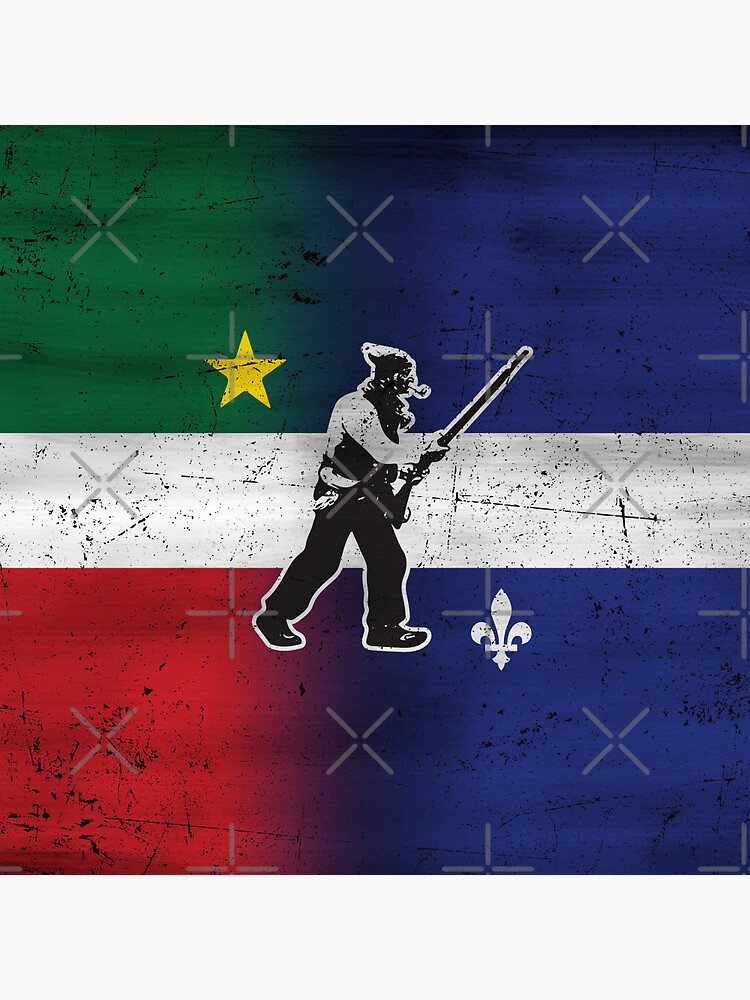 Badge « Drapeau québécois style grunge érodé Drapeau Patriote Québec et ...