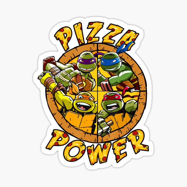 "Cute Ninja Turtles Pizza Power Cartoon 80s" Sticker by NilsaUS | Redbubble