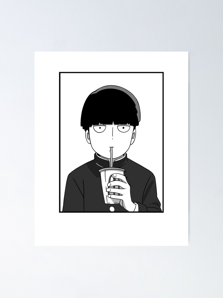 Mob Psycho Manga Panel Poster By Animeblacksy Redbubble