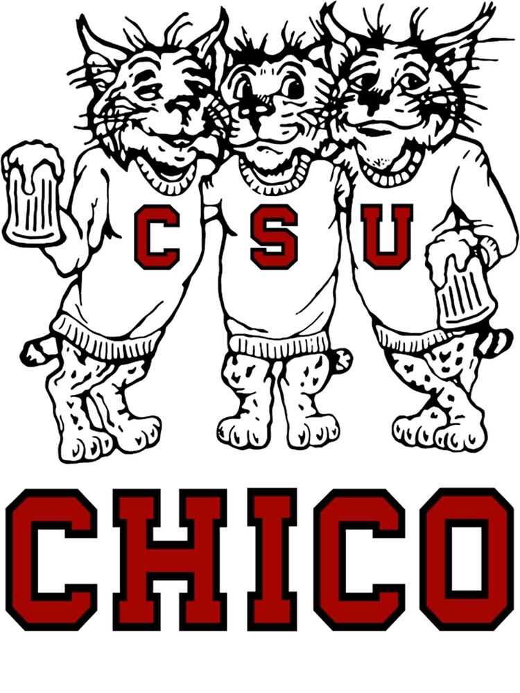 Lámina fotográfica «Logotipo de Chico State Vintage Drinking Wildcats de la década de 1970 y ...