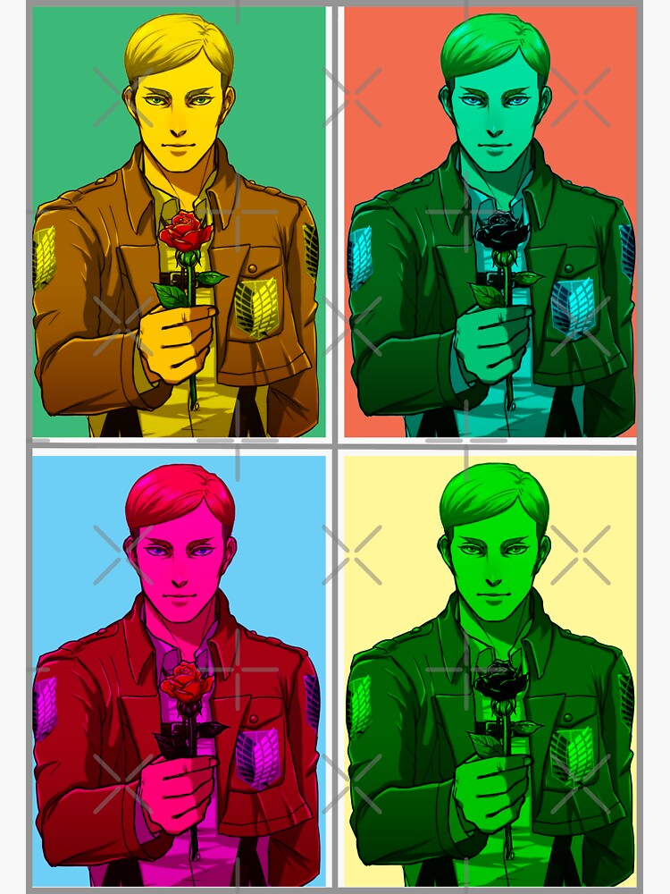 Pegatina «Erwin Smith Attack on Titan Shingeki no Kyojin Anime RGB ...