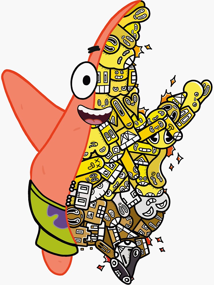 "Patrick Doodle Sticker" Sticker by Palnosign | Redbubble