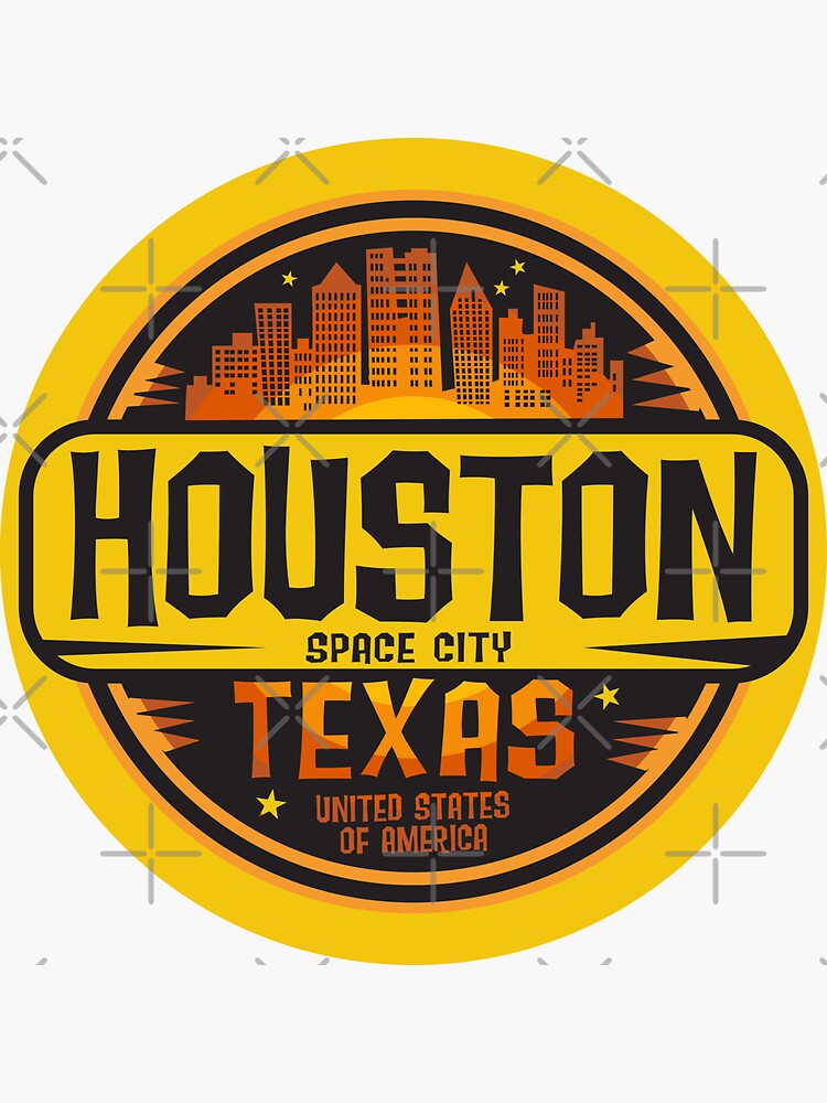 "Houston, Texas" Sticker by studio838 | Redbubble