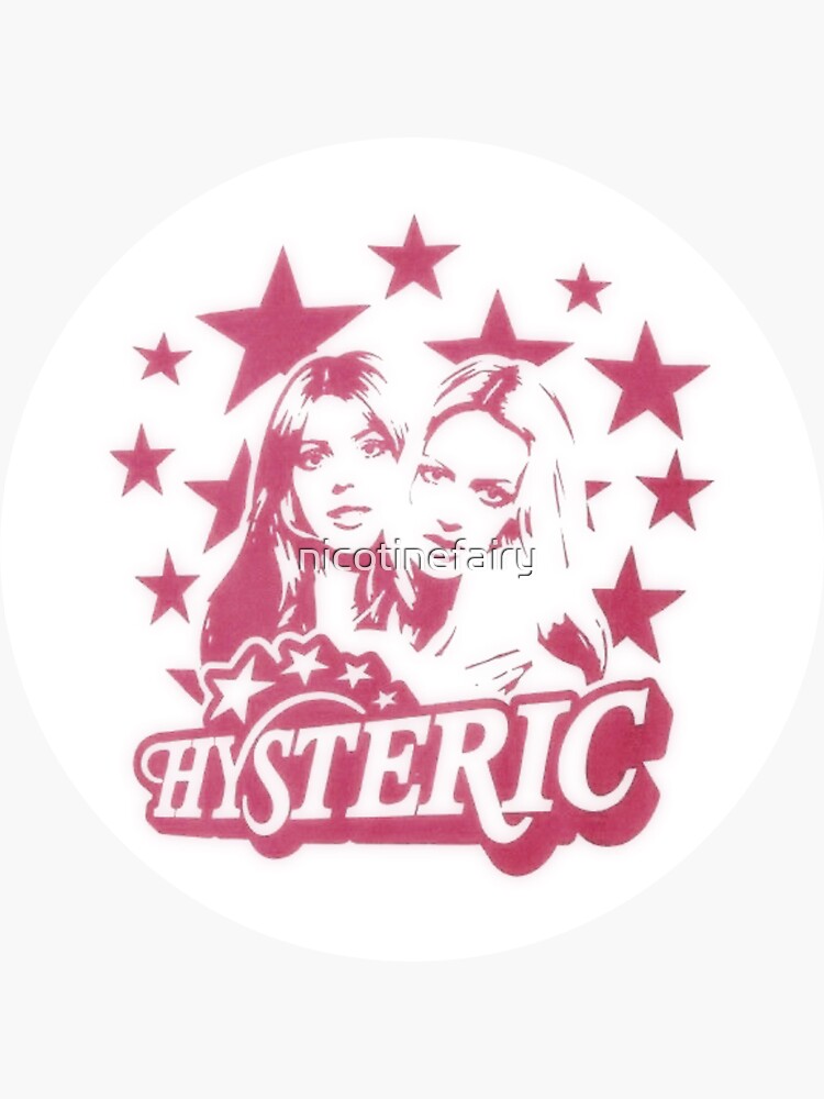 "hysteric" Sticker for Sale by nicotinefairy | Redbubble