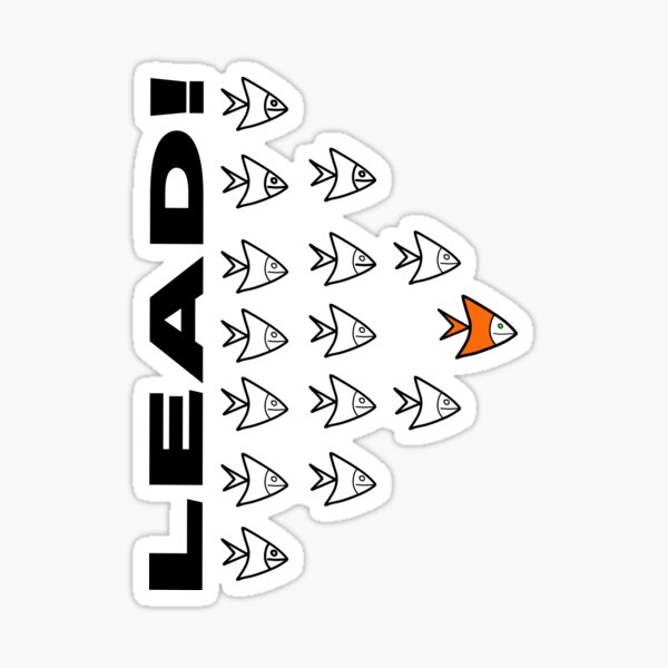 "School of fish and leader one fish" Sticker for Sale by evk-art ...