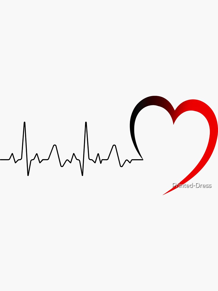 "Heartline with a heart" Sticker by Printed-Dress | Redbubble