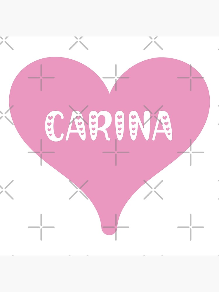 Carina name - pink heart pretty font design for Valentines Day gift or ...