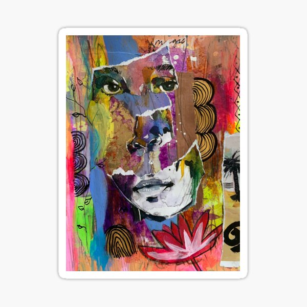 "Art Therapy Study - Rainbow Lady" Sticker by ArtTherapyBIM | Redbubble