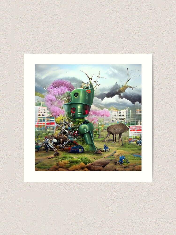 "AI Generated Anime Bots Fantasy Landscape " Art Print for Sale by AI ...
