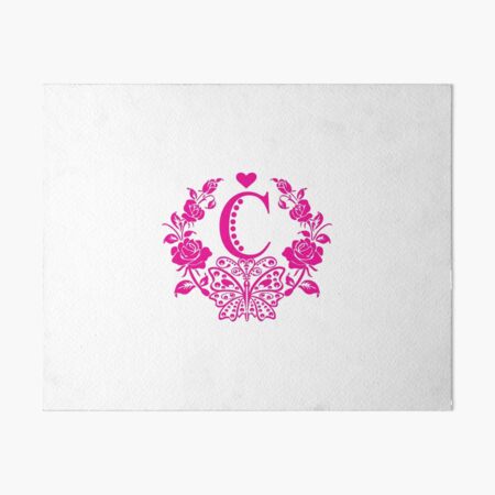 " LETTER C BOTANICAL MONOGRAM ALPHABET. DETAILED PEONY DRAWING" Art ...