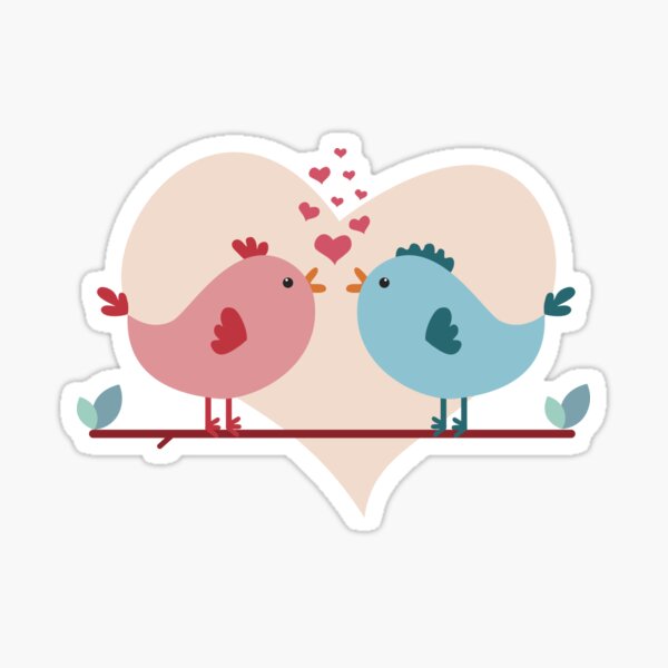 "Love Birds" Sticker by me-fe | Redbubble