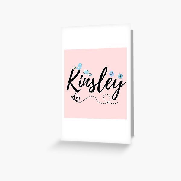 "Kinsley Name Baby Child Girl Pretty Flowers | Name Design Pink Blue ...