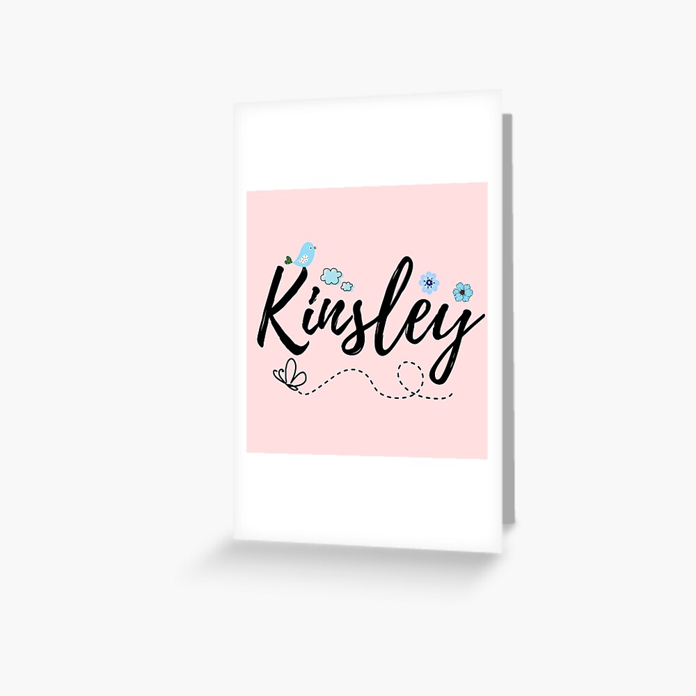 "Kinsley Name Baby Child Girl Pretty Flowers | Name Design Pink Blue ...