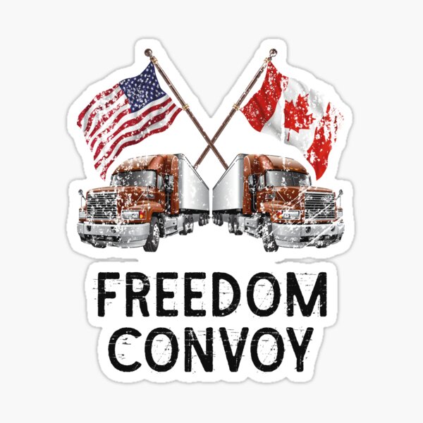 "Freedom Convoy - USA American and Canada Flag" Sticker for Sale by ...
