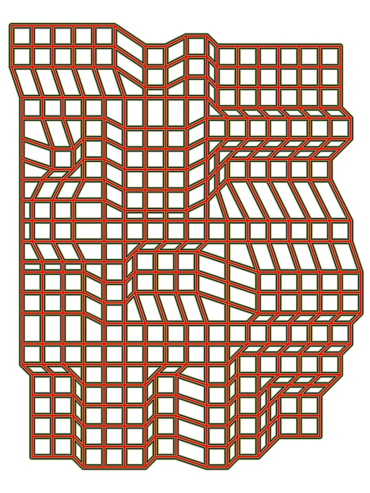"Warped Grid" Poster by stinkjunkdesign | Redbubble