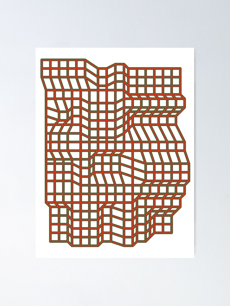 "Warped Grid" Poster by stinkjunkdesign | Redbubble