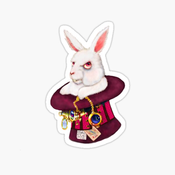 "The White Rabbit" Sticker by joshuarainbird | Redbubble