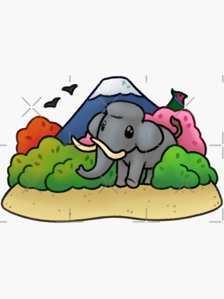 "Naumann's Elephant Chibi" Sticker by NarwhalerArt | Redbubble