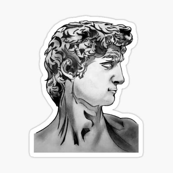 "David Statue Face" Sticker for Sale by MimirArt | Redbubble