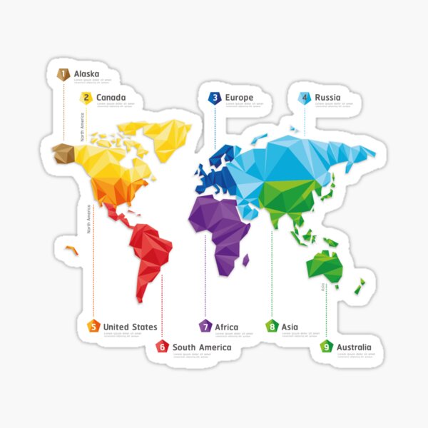 "Continents" Sticker for Sale by NiceShirtY | Redbubble