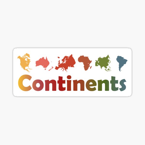 "World Continents" Sticker for Sale by NiceShirtY | Redbubble
