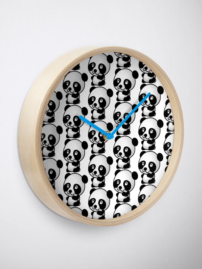 "PANDA CLOCK" Clock by holly-fern28 | Redbubble