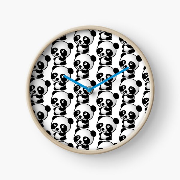 "PANDA CLOCK" Clock by holly-fern28 | Redbubble
