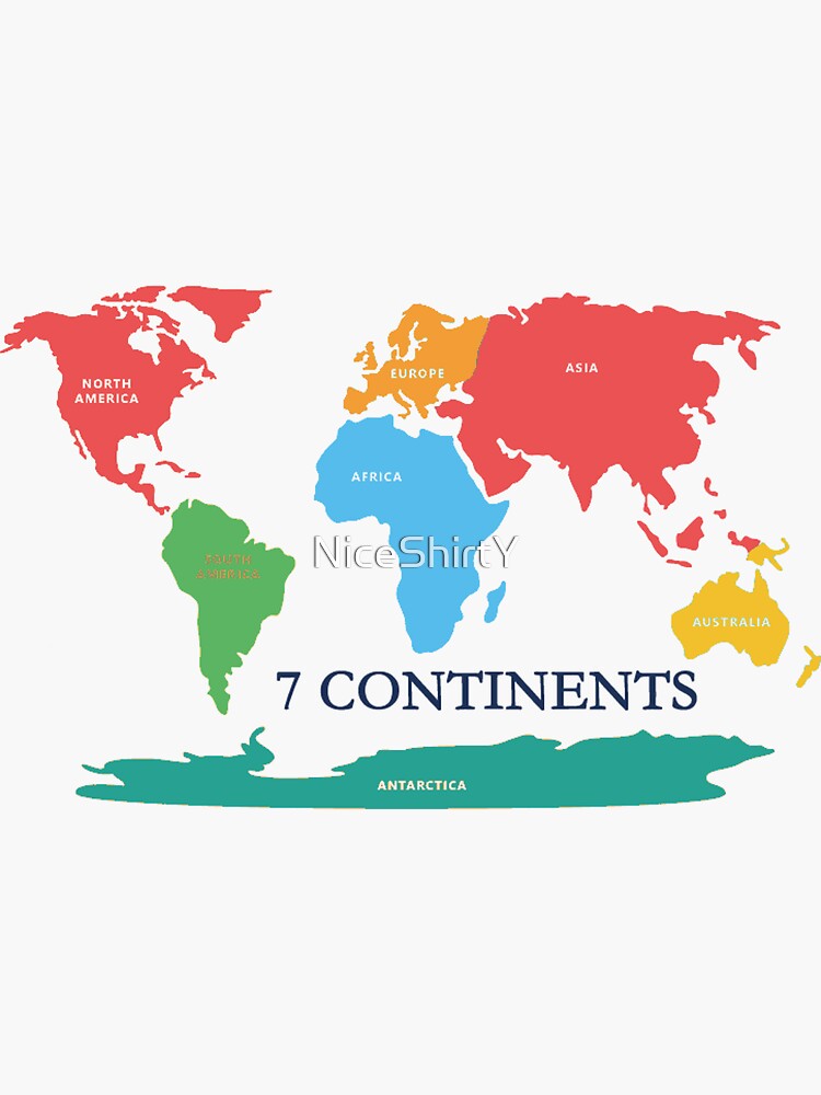 "Seven Continents" Sticker for Sale by NiceShirtY | Redbubble