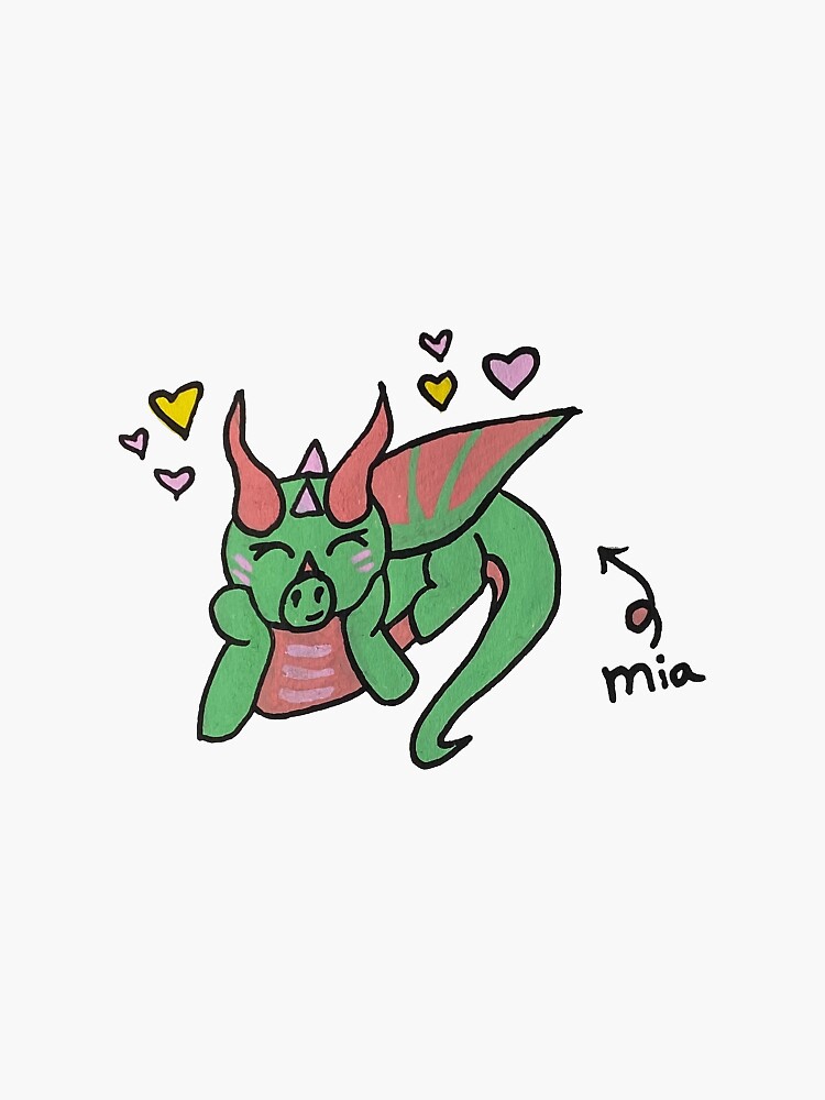 "Mia" Sticker for Sale by SaltyDragon | Redbubble
